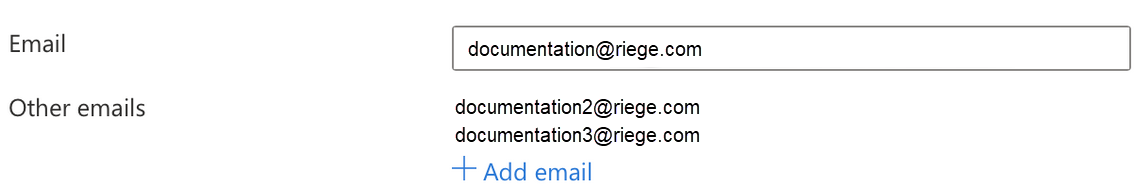 How do I add other email addresses for a user?